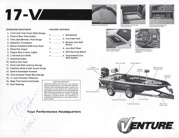 Venture 17-V Brochure – SailInfo I boatbrochure.com