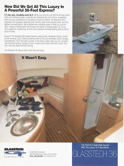Glasstech 36 Specification Brochure PAckage – SailInfo I boatbrochure.com