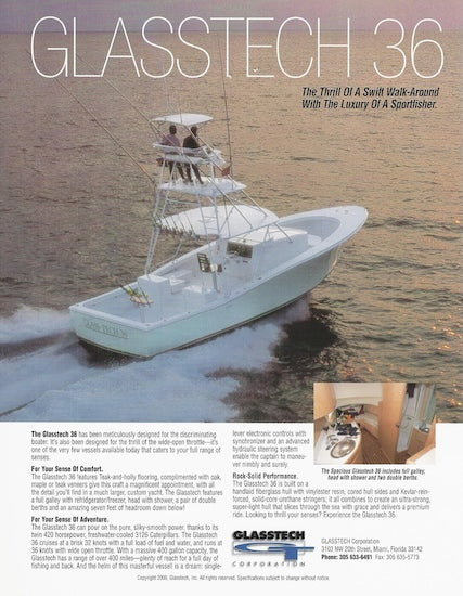 Glasstech 36 Specification Brochure PAckage – SailInfo I boatbrochure.com
