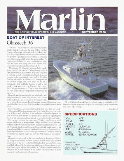 Glasstech 36 Specification Brochure PAckage – SailInfo I boatbrochure.com