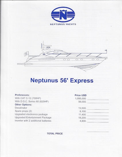 Neptunus 56 Express Specification Brochure – SailInfo I boatbrochure.com