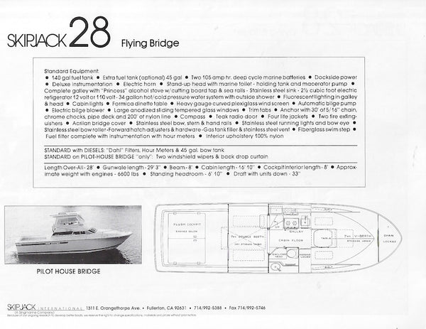 Skipjack 28 Flying Bridge Brochure – SailInfo I boatbrochure.com