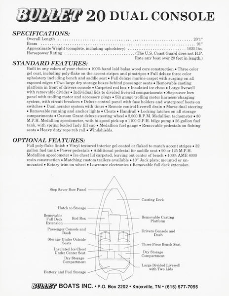 Bullet 20 Dual Console Brochure – SailInfo I boatbrochure.com