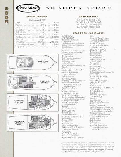 Ocean 50 Super Sport Specification Brochure – SailInfo I boatbrochure.com