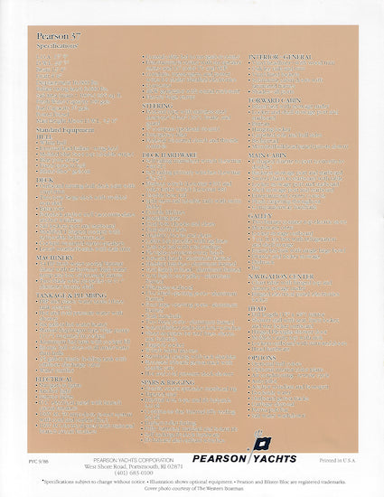 Pearson 37 Brochure – SailInfo I boatbrochure.com