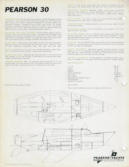 Pearson 30 Brochure – SailInfo I boatbrochure.com