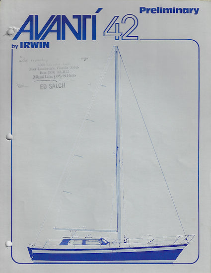 Irwin Avanti 42 Specification Brochure – SailInfo I boatbrochure.com