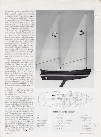 Freedom 40 Sea & Pacific Skipper Magazine Reprint Brochure – SailInfo I ...