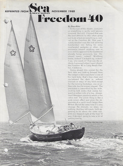 Freedom 40 Sea & Pacific Skipper Magazine Reprint Brochure – SailInfo I ...