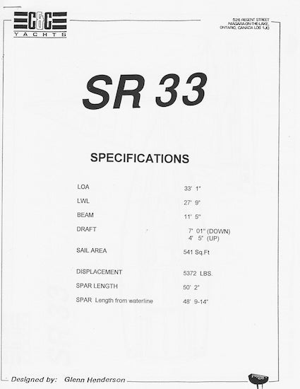 C&C SR 33 Brochure Package – SailInfo I boatbrochure.com