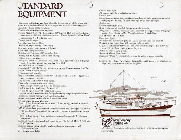 Bombay Trawler Brochure – SailInfo I boatbrochure.com