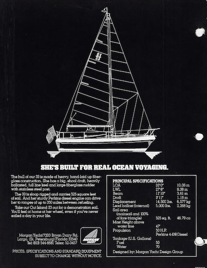 Morgan 33 Out Island Brochure – SailInfo I boatbrochure.com