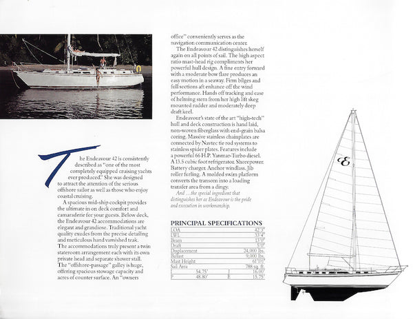 Endeavour 42 Brochure – SailInfo I boatbrochure.com
