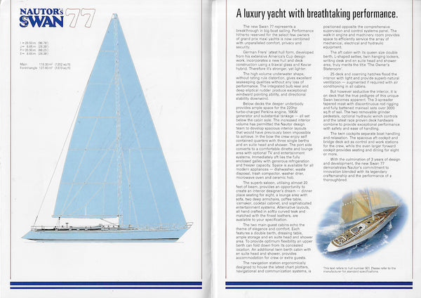 Nautor's Swan 77 Launch Brochure – SailInfo I boatbrochure.com