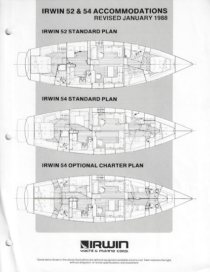 Irwin 52/54 Interior Arrangement Brochure – SailInfo I boatbrochure.com