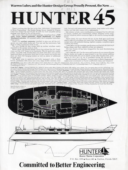 Hunter 45 Legend Specification Brochure – SailInfo I boatbrochure.com