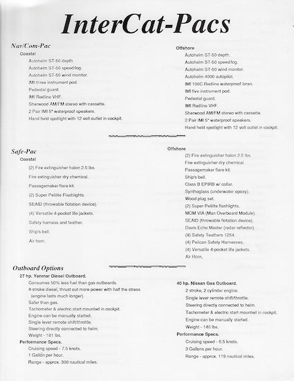 Intercat 1500 Brochure – SailInfo I boatbrochure.com
