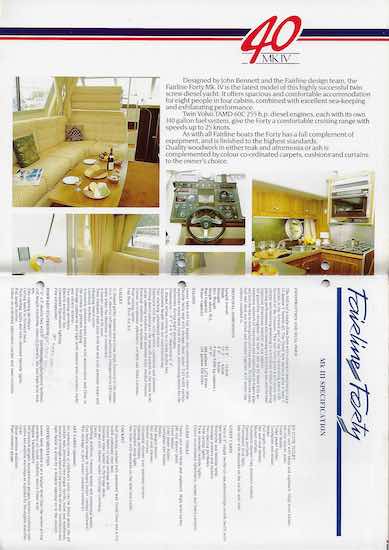 Fairline 40 Mark IV Brochure – SailInfo I boatbrochure.com