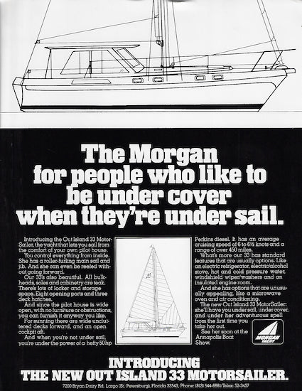 Morgan 33 Out Island Motorsailer Ad Reprint Brochure – SailInfo I ...