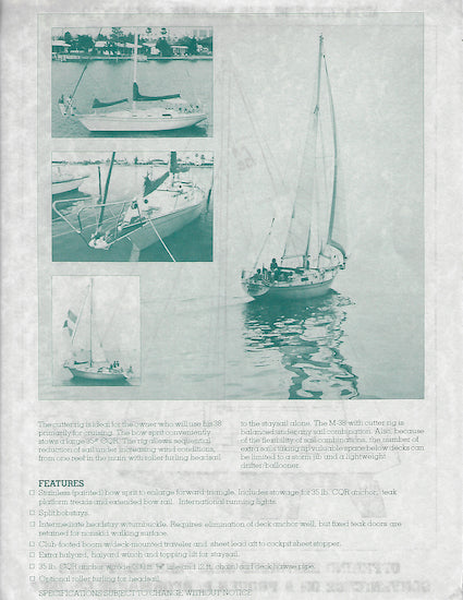 Morgan 38 Cutter Specification Brochure – SailInfo I boatbrochure.com