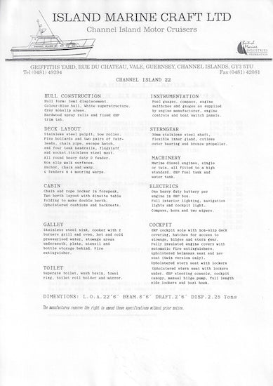 Channel Island 22 Brochure – SailInfo I boatbrochure.com