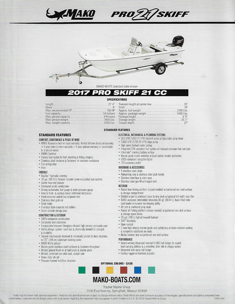 Mako Pro 21 Skiff Brochure – SailInfo I boatbrochure.com