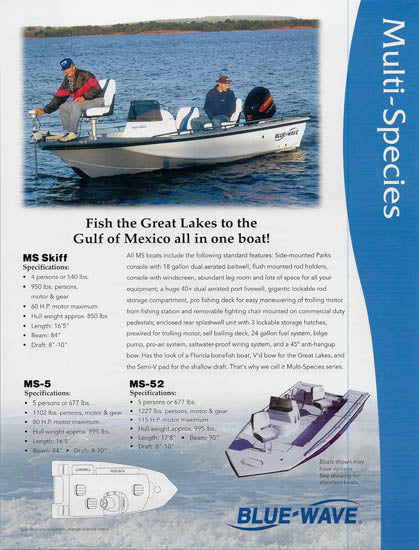 Blue Wave Multi-Species Brochure – SailInfo I boatbrochure.com