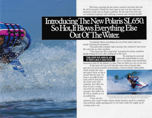 Polaris SL650 Watercraft Brochure – SailInfo I boatbrochure.com