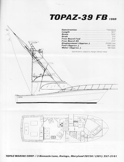 Topaz 39 Flybridge Brochure – SailInfo I boatbrochure.com