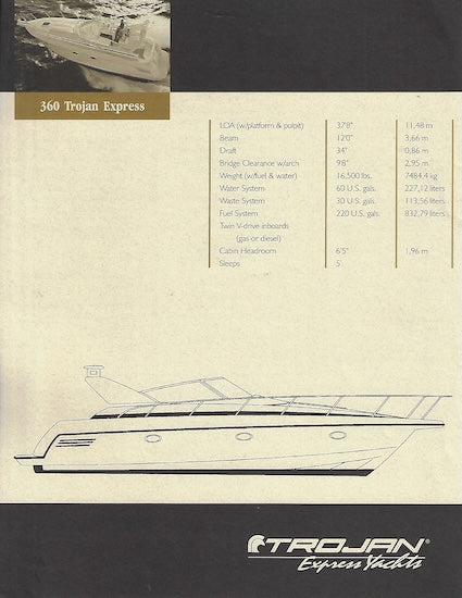 Trojan 360 Express Specification Brochure (2000) – SailInfo I ...