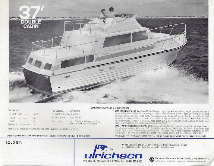 Ulrichsen 37 Double Cabin Brochure – SailInfo I boatbrochure.com