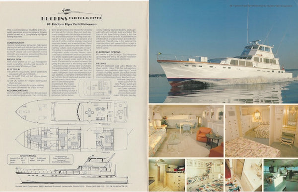 Huckins 86 Fairform Flyer Yacht Fisherman Brochure – SailInfo I ...