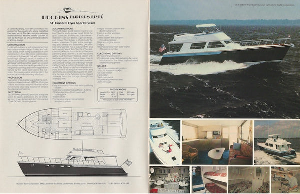 Huckins 54 Fairform Flyer Sport Cruiser Brochure – SailInfo I ...