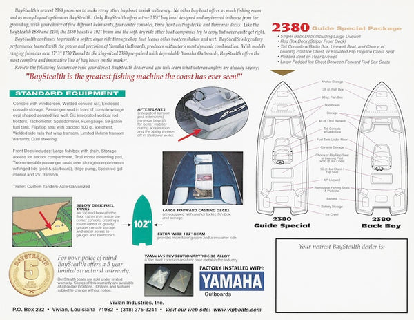 VIP Bay Stealth 2380 Brochure – SailInfo I boatbrochure.com