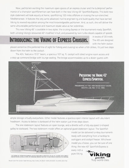 Viking 43 Express Preliminary Brochure – SailInfo I boatbrochure.com