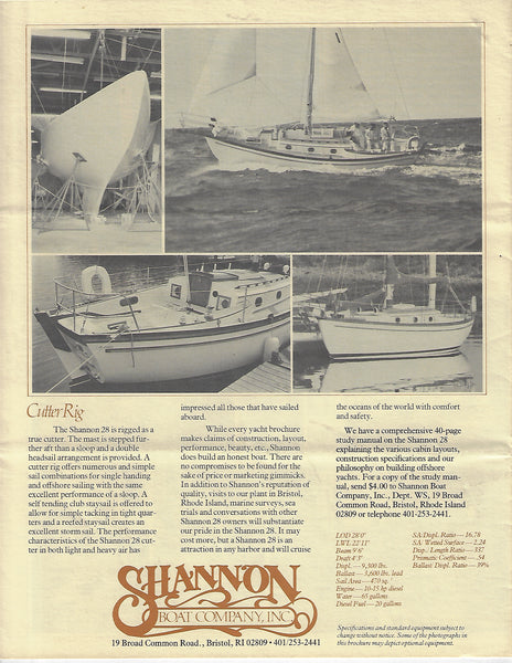 Shannon 28 Brochure – SailInfo I boatbrochure.com