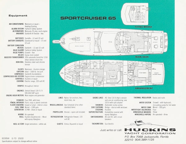 Huckins 65 Sportcruiser Brochure – SailInfo I boatbrochure.com