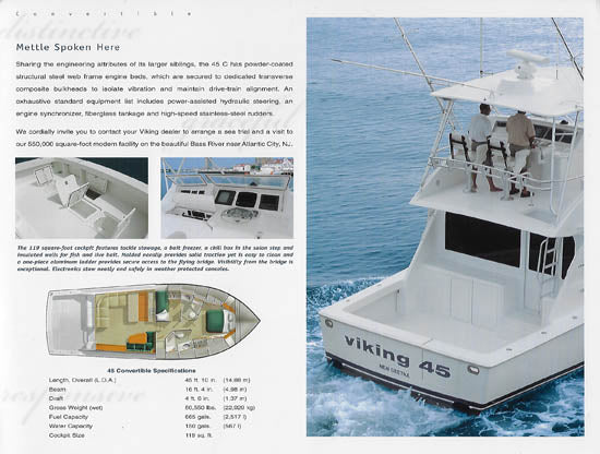 Viking 45 Convertible Brochure – SailInfo I boatbrochure.com