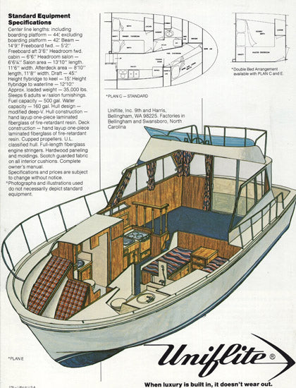 Uniflite 42 Convertible Brochure – SailInfo I boatbrochure.com