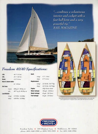 Freedom 40/40 Brochure – SailInfo I boatbrochure.com
