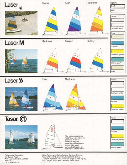Performance Sailcraft Laser & Tasar Brochure – SailInfo I boatbrochure.com
