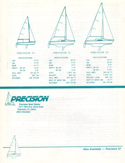 Precision 18 Brochure – SailInfo I boatbrochure.com