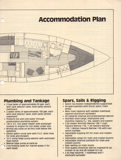 Irwin 46 Cruising Ketch Brochure & Price List – SailInfo I boatbrochure.com