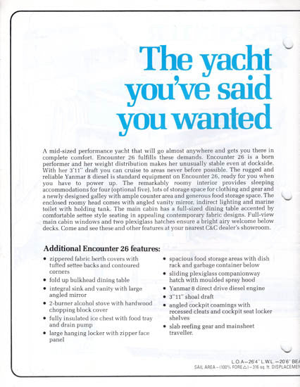C&C 26 Encounter Brochure – SailInfo I boatbrochure.com
