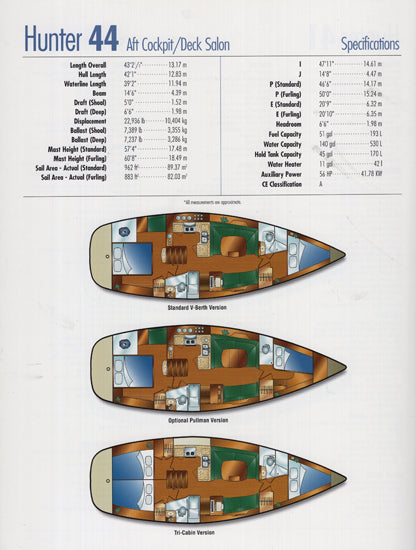 Hunter 41, 44 & 46 Brochure – SailInfo I boatbrochure.com