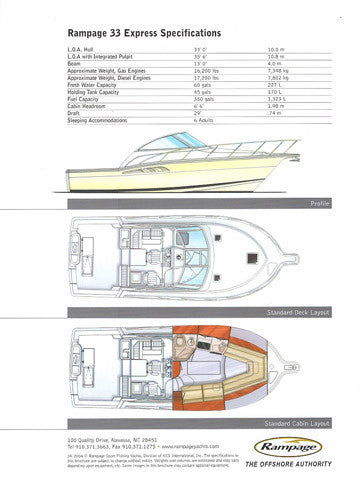 Rampage 33 Express Brochure – SailInfo I boatbrochure.com
