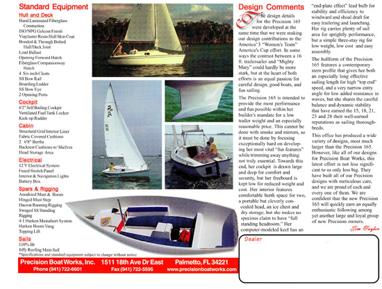 Precision 165 Brochure – SailInfo I boatbrochure.com
