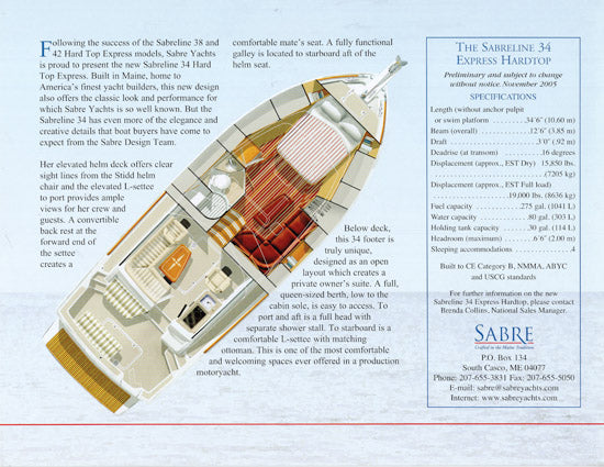 Sabreline 34 Express Hardtop Launch Brochure – SailInfo I boatbrochure.com