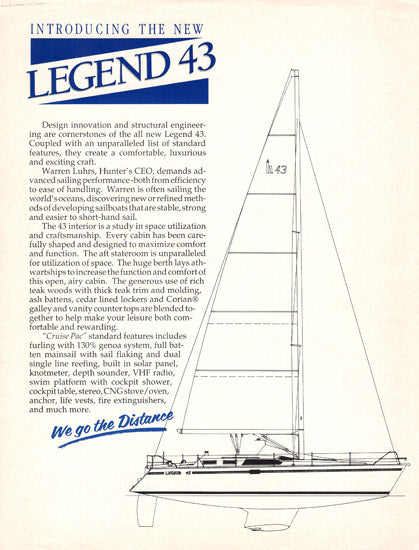 Hunter 43 Legend Specification Brochure – SailInfo I boatbrochure.com
