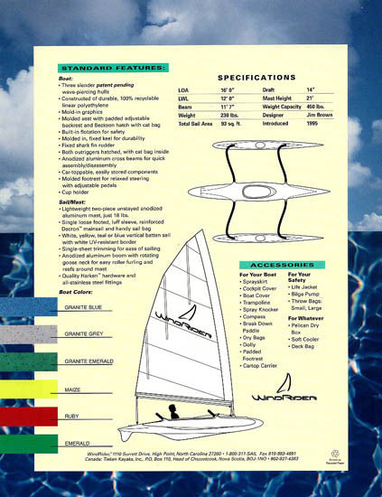 Windrider 16 Brochure – SailInfo I boatbrochure.com